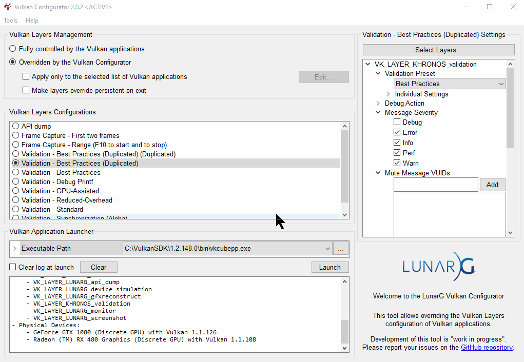 vkconfig: The application list systematically disabled the application lists? · Issue #1152 ...