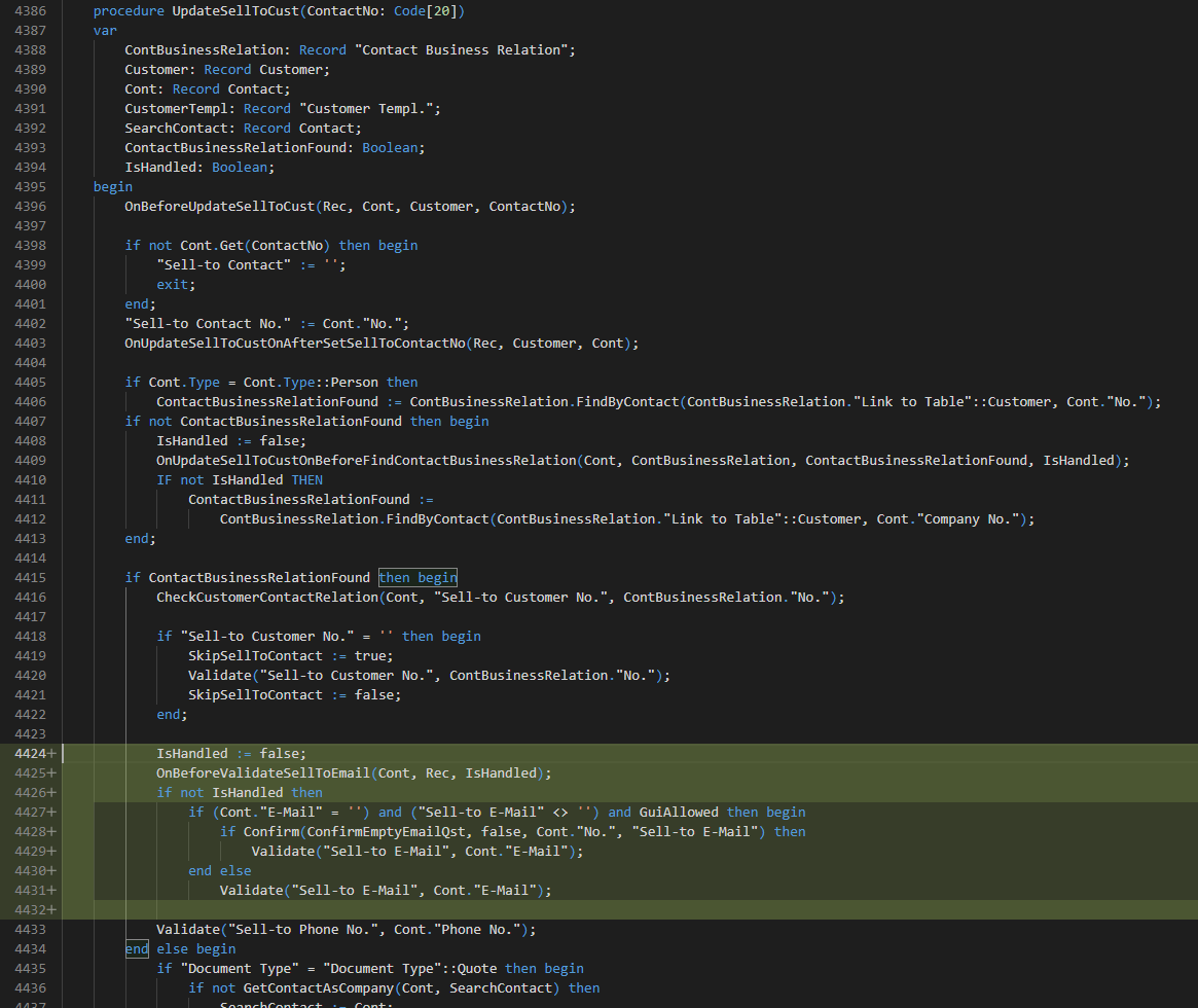 [Event request] table 36 "Sales Header" - OnBeforeValidateSellToEmail ...