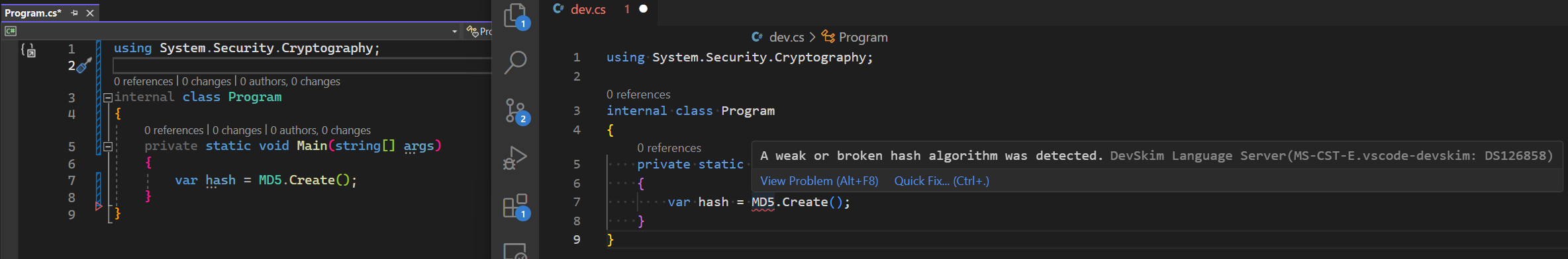 Visual Studio Extension Not Flagging csharp Issues · Issue #576 · microsoft/DevSkim · GitHub