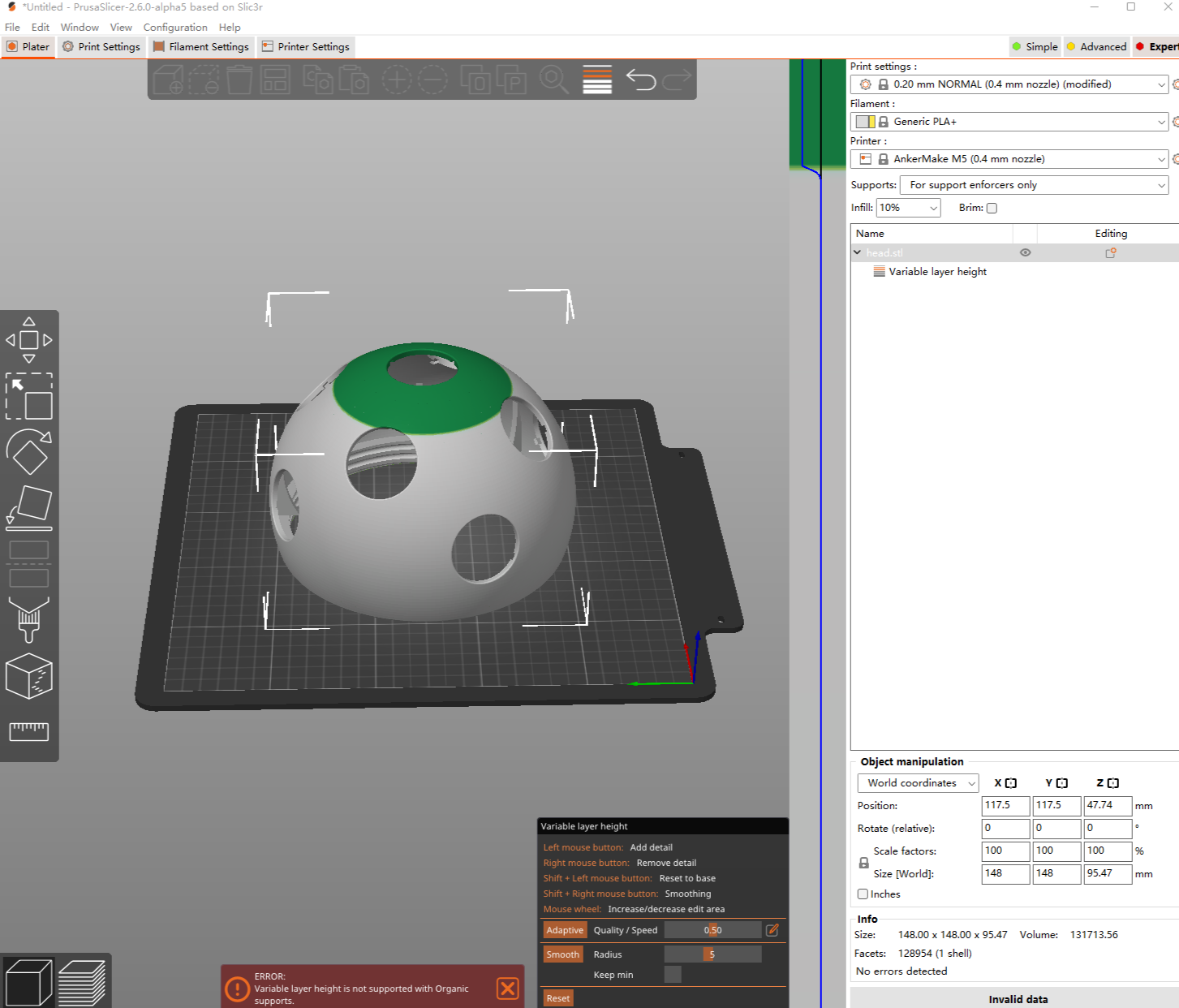 Unable to slice after setting support and variable layer height to the model · Issue #10132 ...