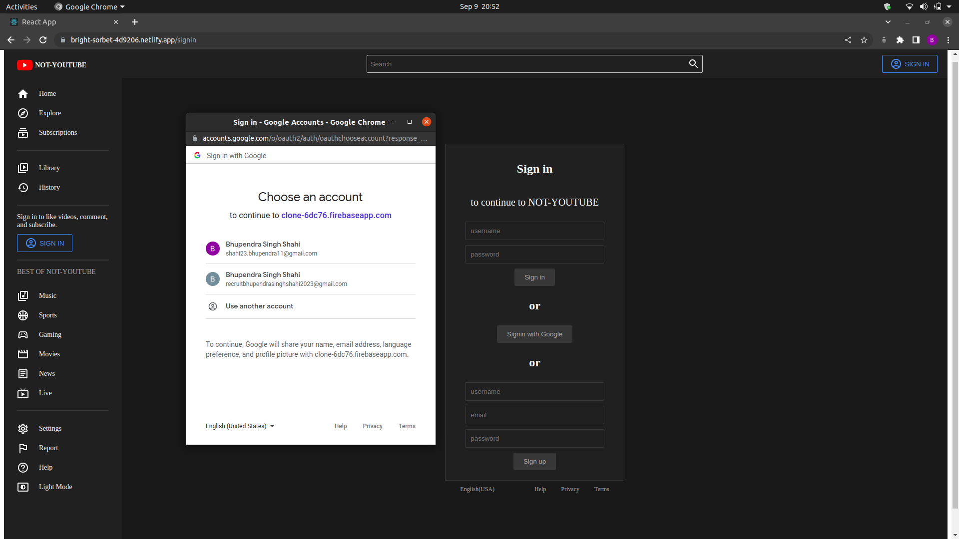 GitHub - BhupendraShahi/youtube-frontend