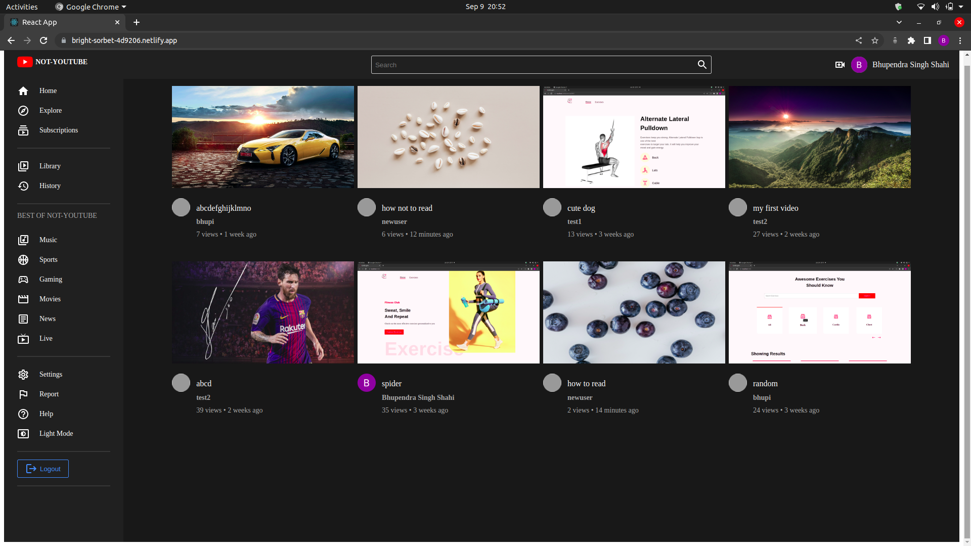 GitHub - BhupendraShahi/youtube-frontend