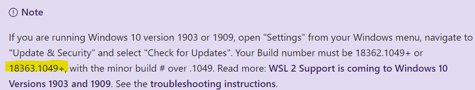 WSL 2 requires an update / The update only applies to machines with WSL ...