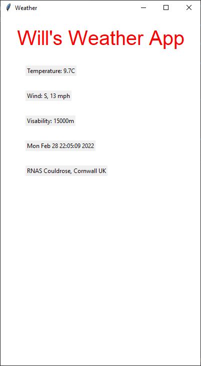 GitHub - willbaker29/Weather-API: Pulling MET Office API data and ...