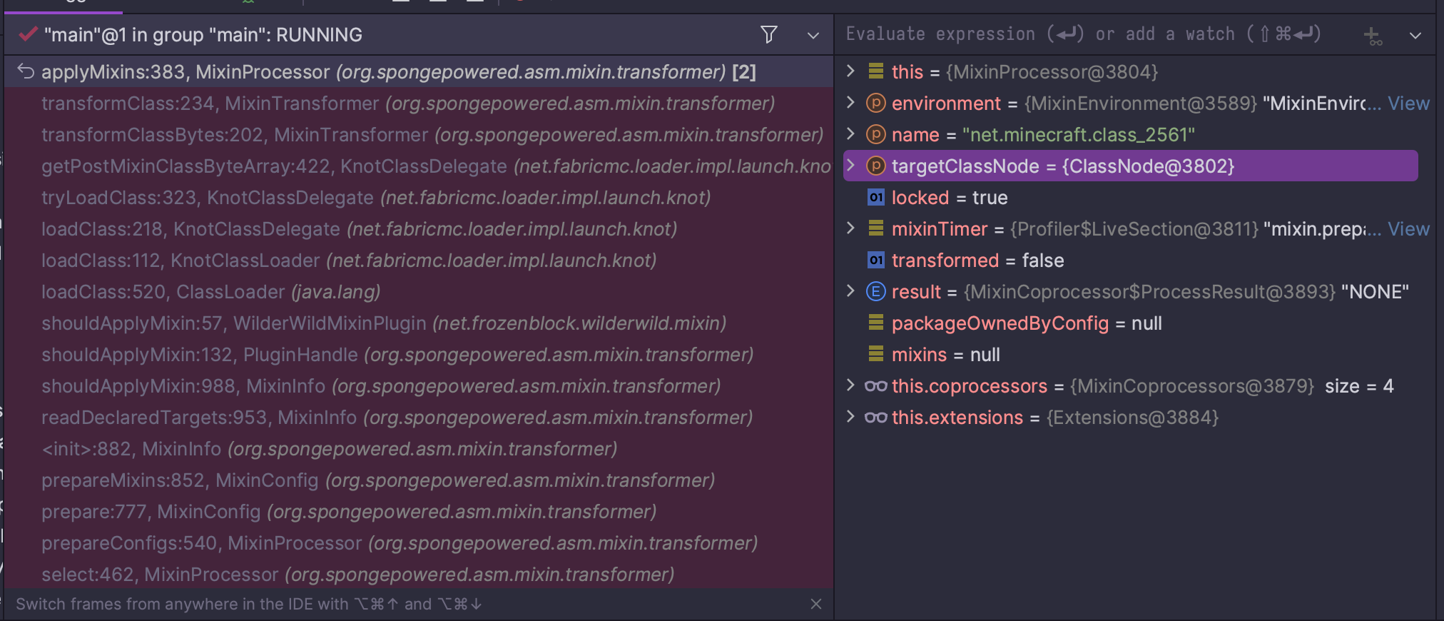 Mixin config plugin triggers re-entrant game class loads · Issue #289 · FrozenBlock/WilderWild ...