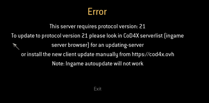 Cannot Join Server After Updating To 21 1 · Issue 363 · Callofduty4x Cod4x Server · Github