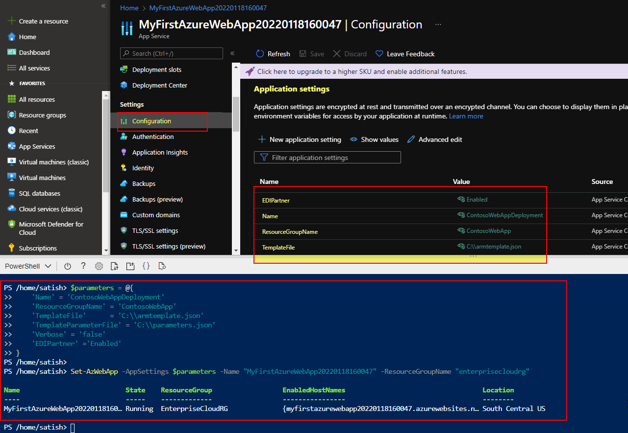 Webappset Azwebapp Appsettings Not Updating Appsettings On Service · Issue 16794 · Azure 