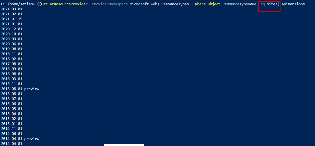Set Azresource Fails With The Value Of Parameter Api Version Is Invalid · Issue 17415 · Azure