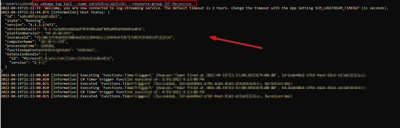 Issue with az webapp log tail · Issue #22075 · Azure/azure-cli · GitHub