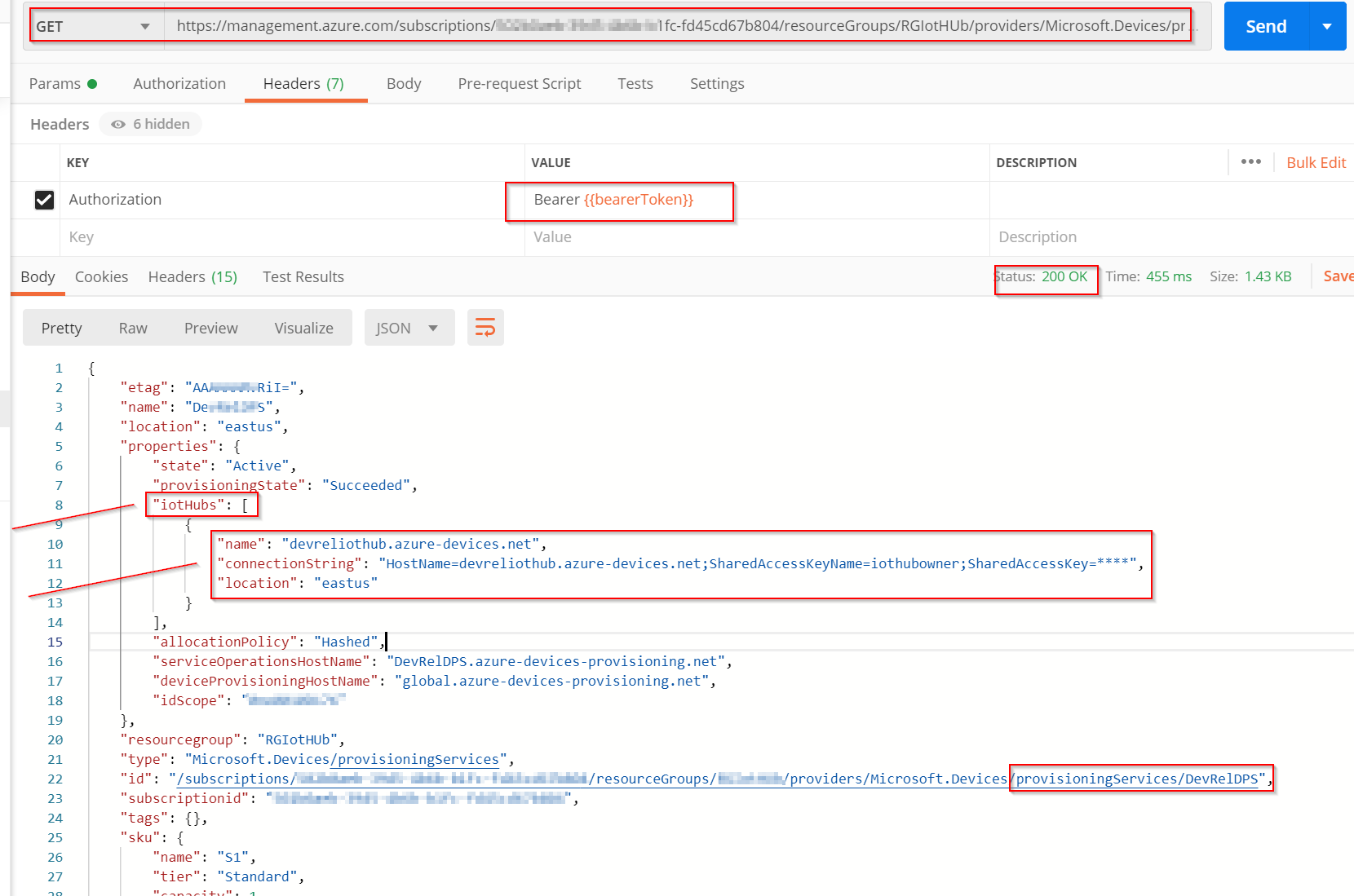 How to manage IoT Hub connection strings when there are a few instances of IoT Hub in highload ...