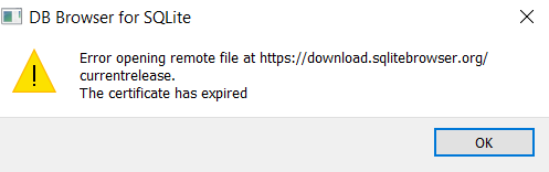 Certificate Expired - Security Issue · Issue #2777 · sqlitebrowser/sqlitebrowser · GitHub