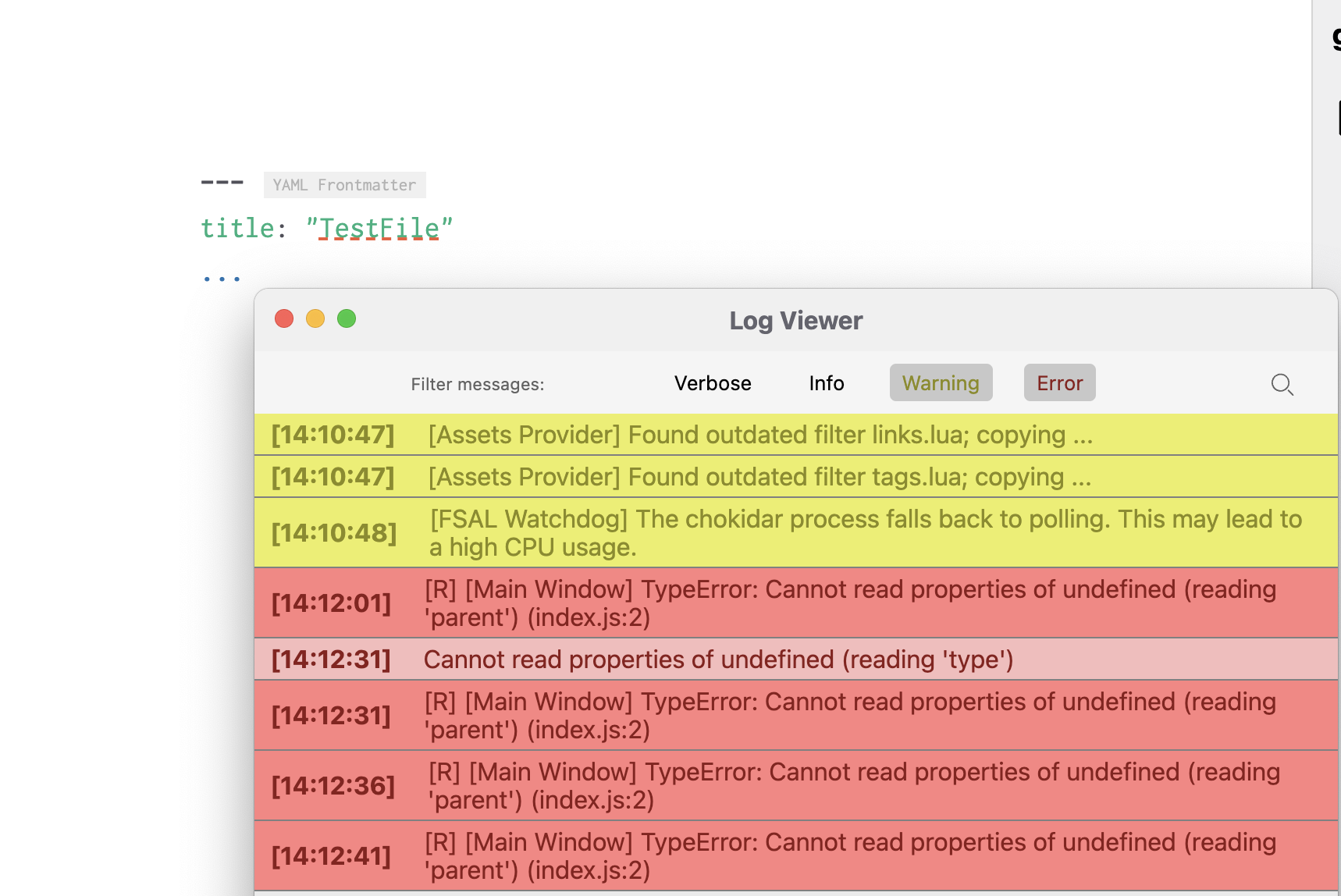 [Bug] All BETA Versions File manager not working: new files are not shown until I quit and start ...