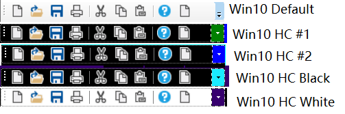 [Accessibility] [HC] The little triangle of "toolbar options" button in ...