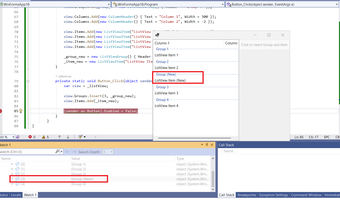 ListView ListViewGroupCollection.Insert not working properly (incorrect location) · Issue #8536 ...
