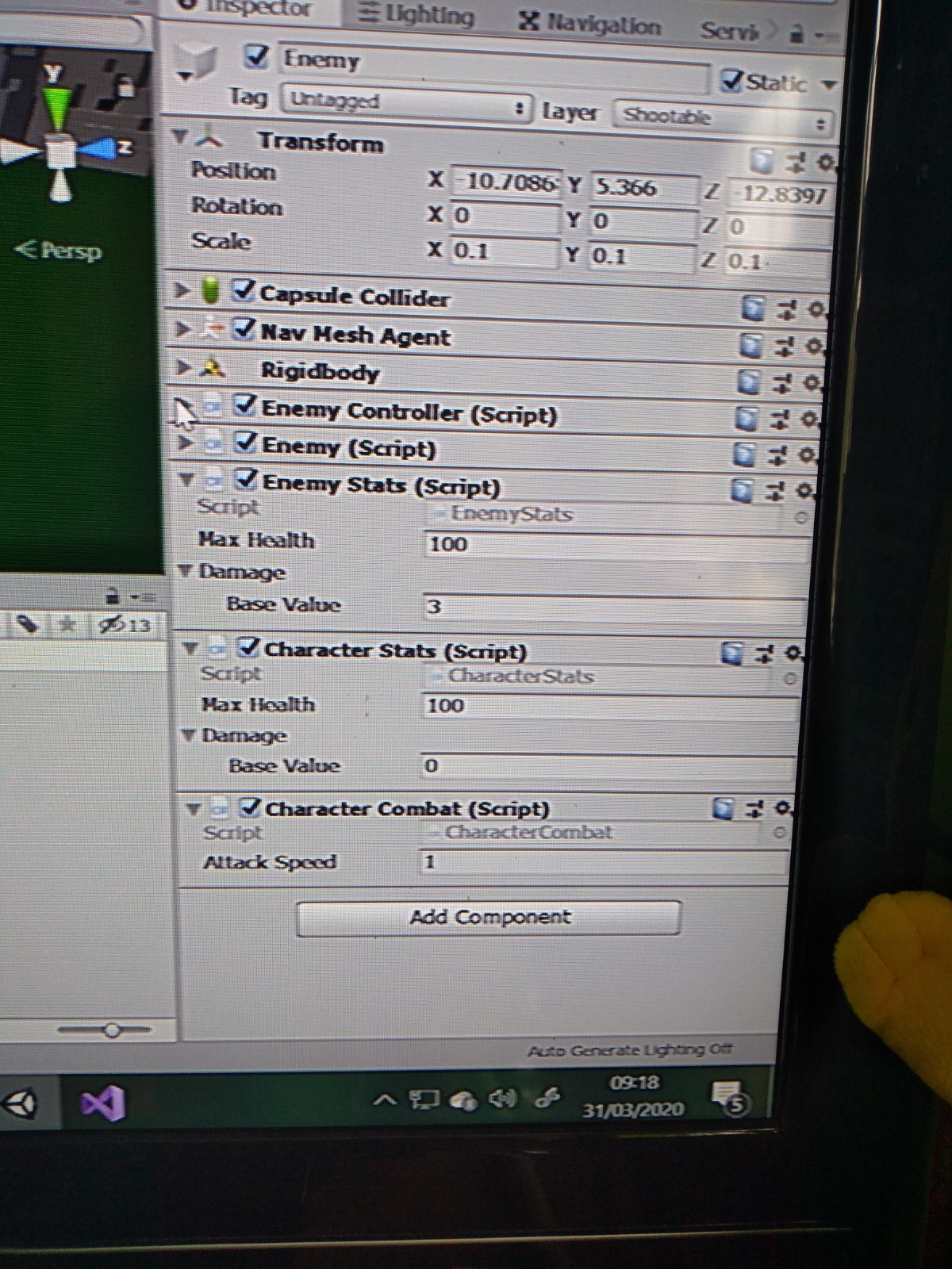 Issue with following Brackeys RPG tutorial: EnemyStats.Die() cannot override inherited member ...