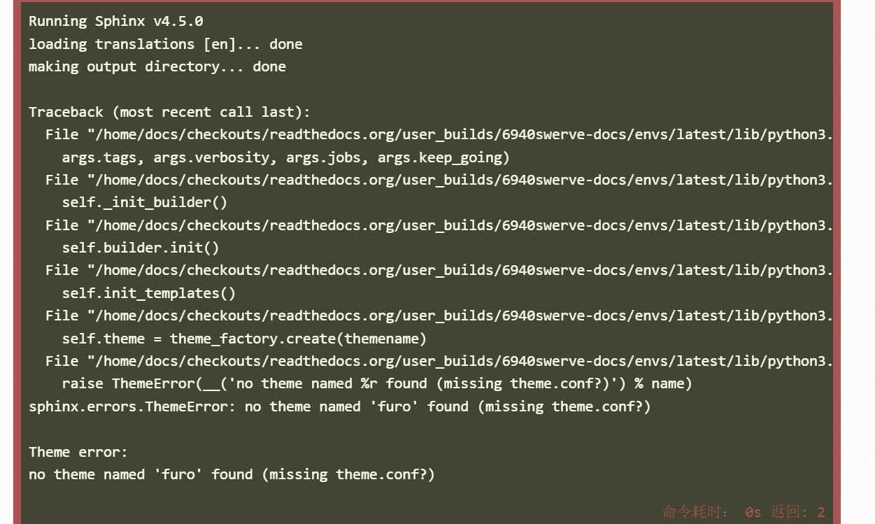 Failure when building in Readthedocs · Issue #418 · pradyunsg/furo · GitHub
