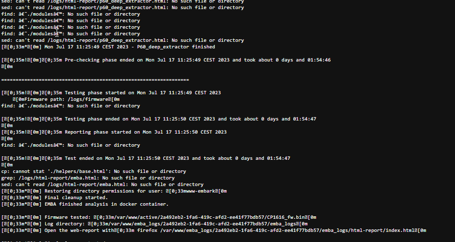P60 problems in EMBArk · Issue #731 · e-m-b-a/emba · GitHub