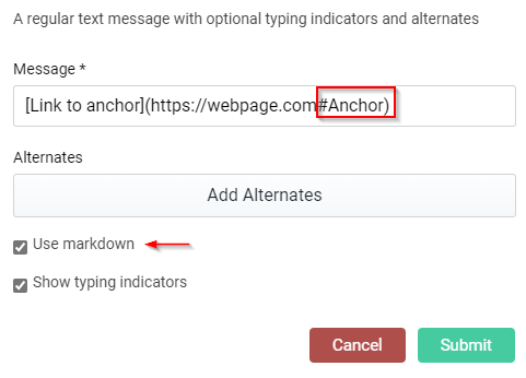 [FEATURE] - Self target anchor links · Issue #1026 · botpress/v12 · GitHub