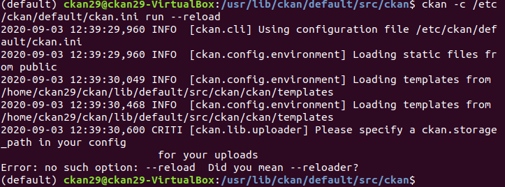 CKAN 2.9 CLI command doesn't work · Issue #5577 · ckan/ckan · GitHub