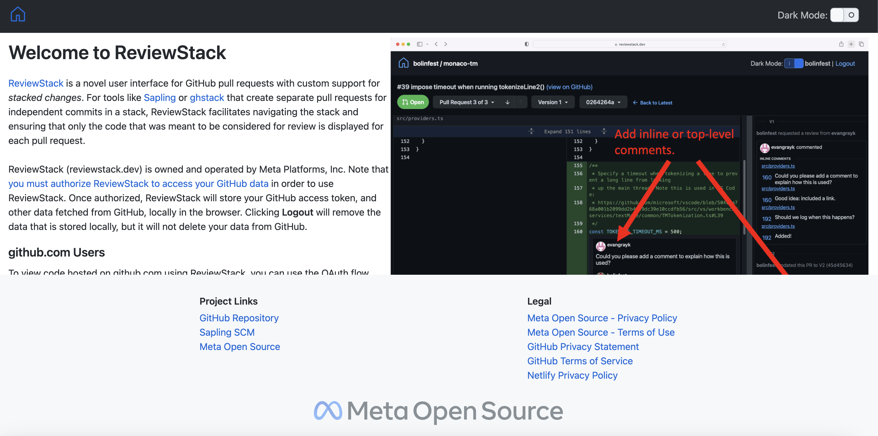 [ReviewStack] Sticky footer · Issue #645 · facebook/sapling · GitHub
