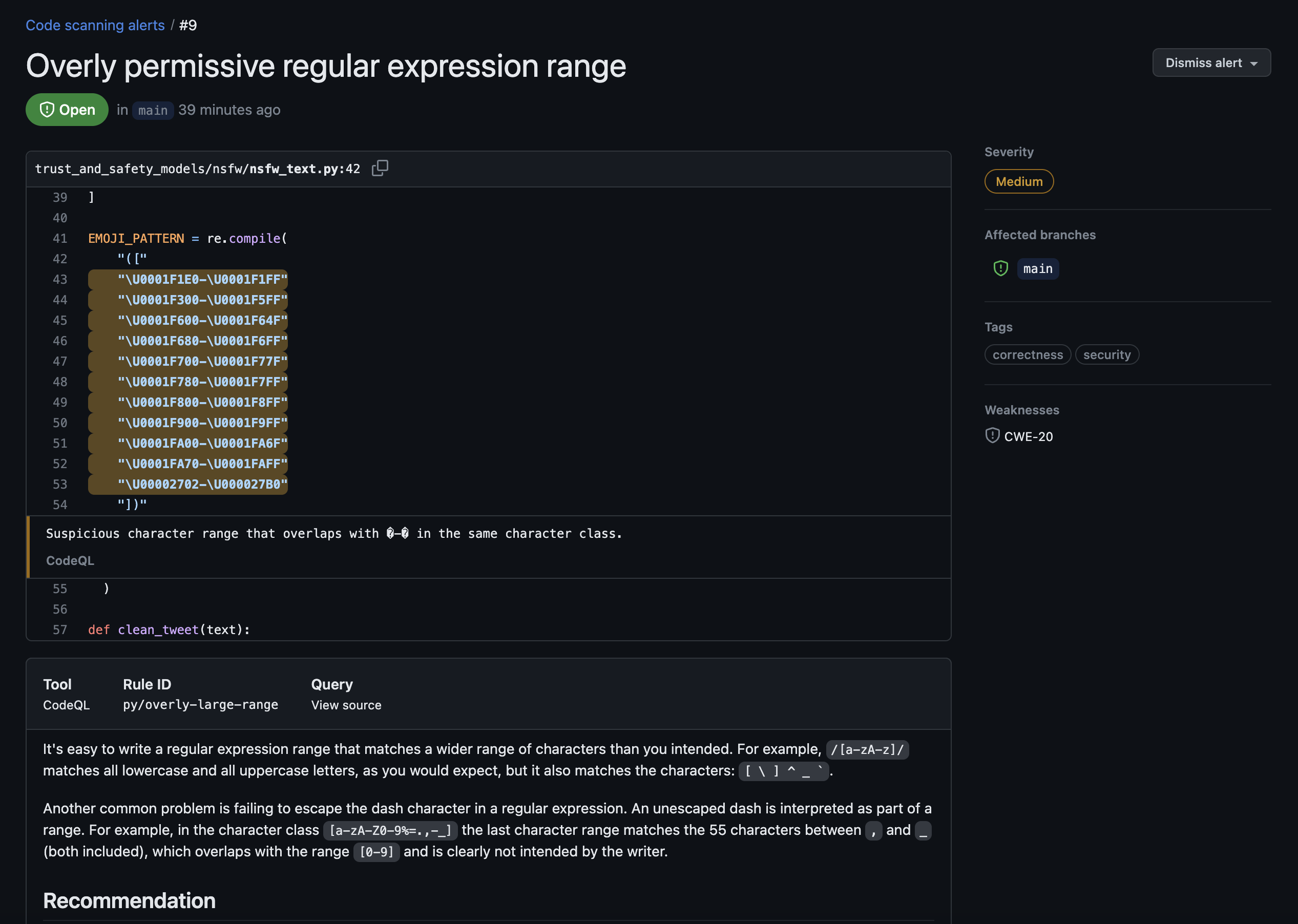 Add Codeql And Codacy Security Scanning By Wreiske · Pull Request 716 · Twitterthe Algorithm 