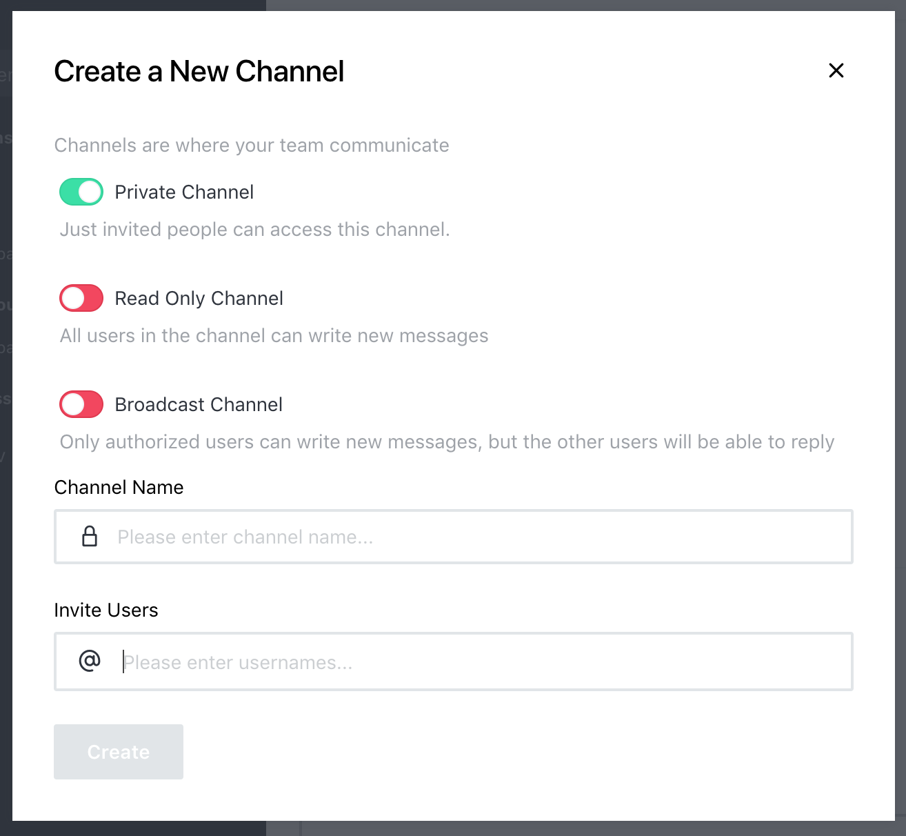 Unable to create private channel (no scrollbar for small chat size) · Issue #1280 · RocketChat ...
