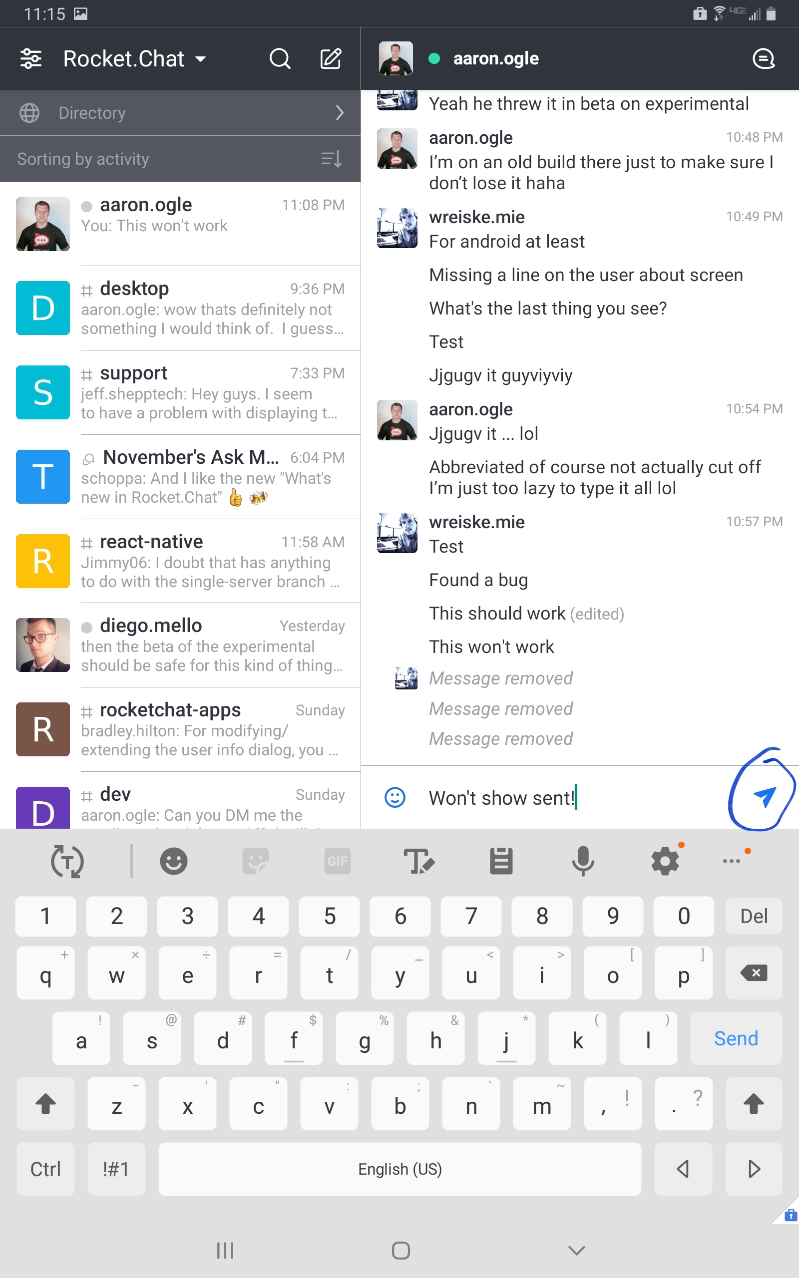 Unable to send messages after hitting share on user profile · Issue #1408 · RocketChat/Rocket ...