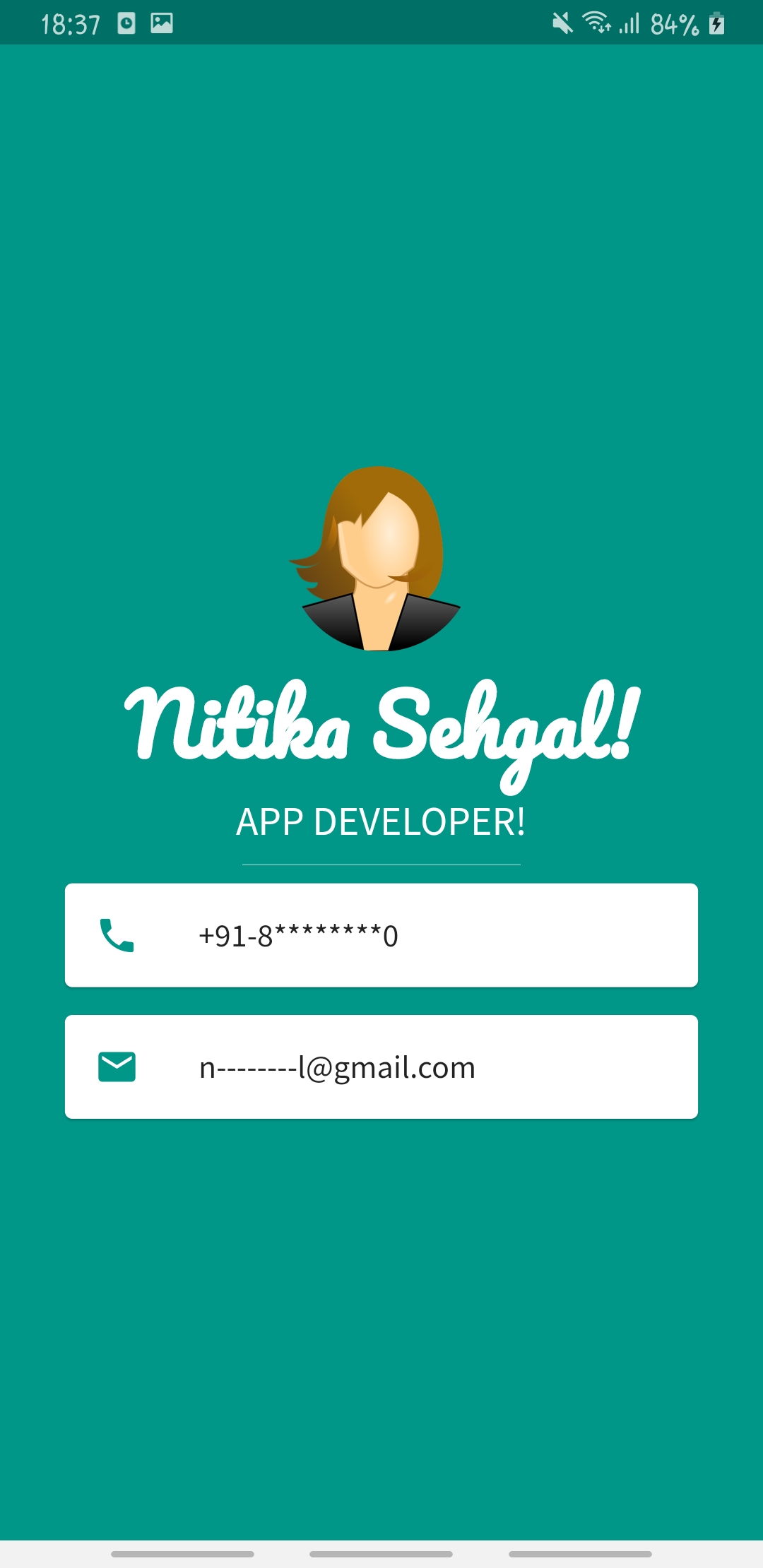 GitHub - nitikasehgal/Me-Card: A card to display user's information for ...