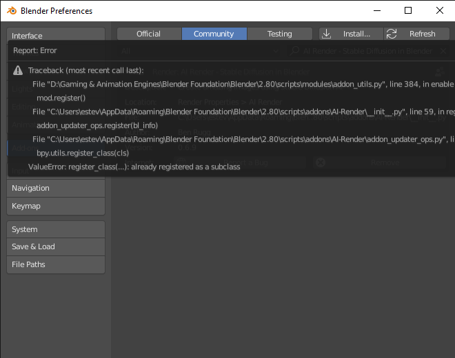 Error during installation on Blender 2.8x · Issue #69 · benrugg/AI-Render · GitHub