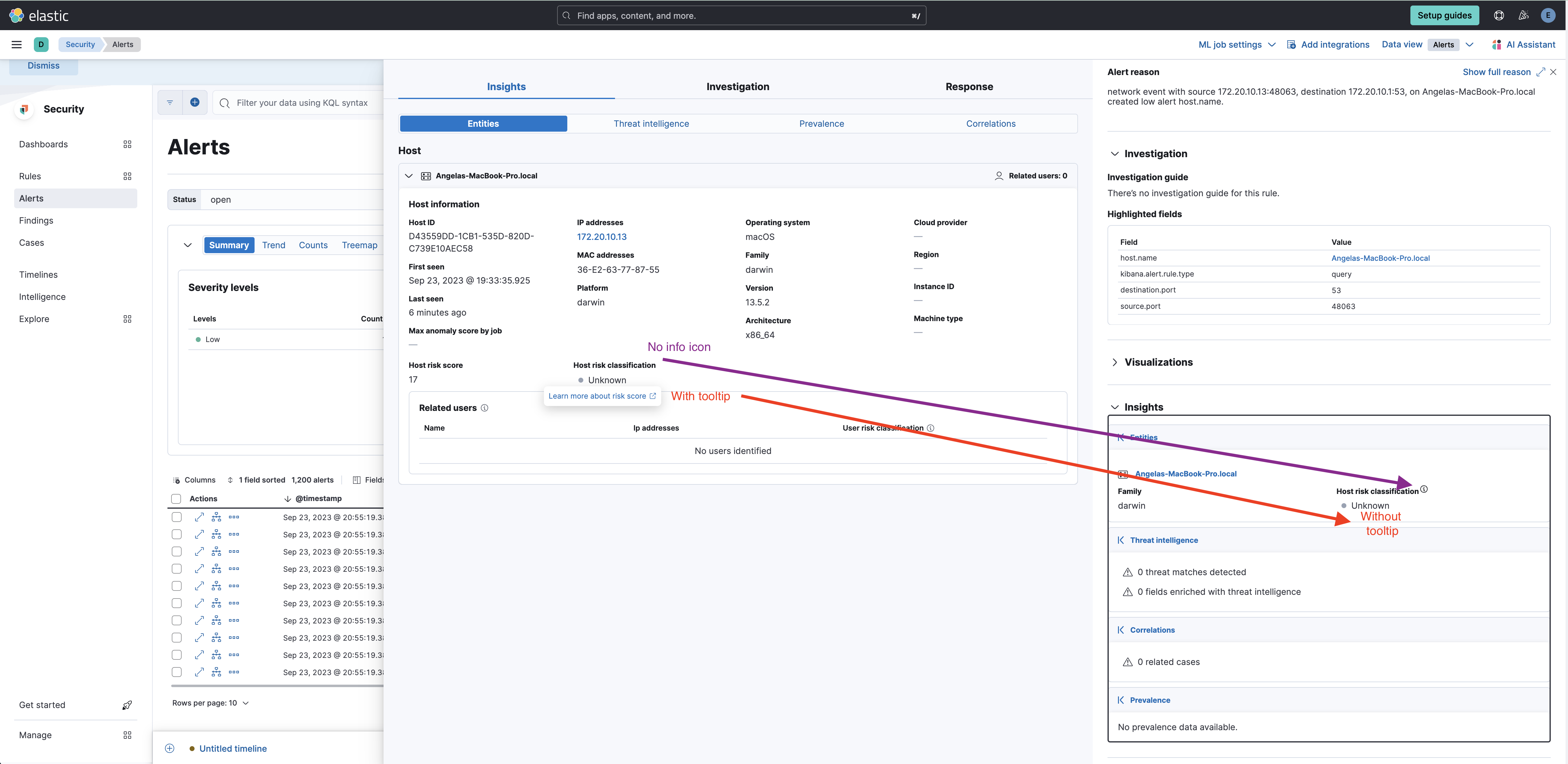 Security Solutions Investigate Risk Score Feature Ux Inconsistencies · Issue 167143 · Elastic