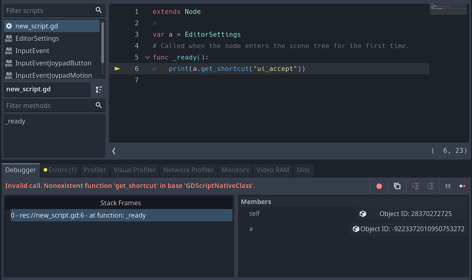 Can't get shortcuts from EditorSettings · Issue #44307 · godotengine/godot · GitHub
