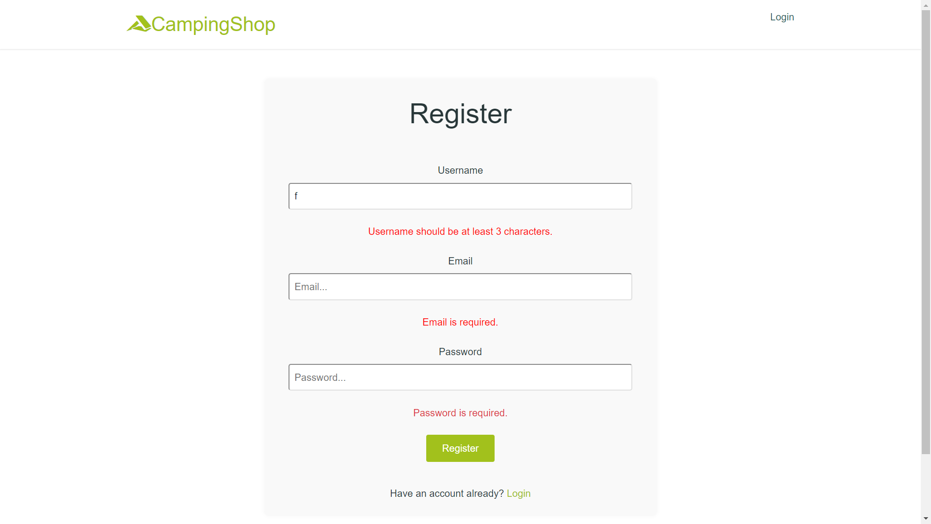 GitHub - IrinaDimcheva/camping-shop: My SoftUni project for React course