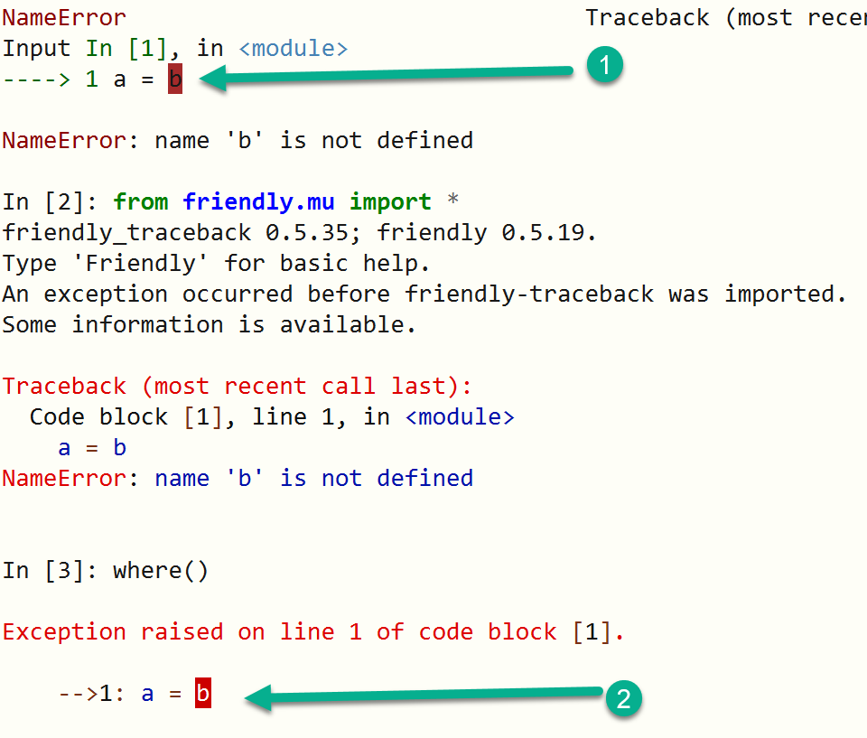 Minor bug: highlighted part of traceback hard to read in day mode (REPL ...