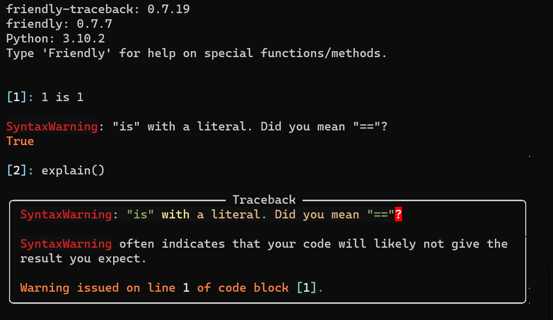 Changes for dealing with warnings · Issue #177 · friendly-traceback ...