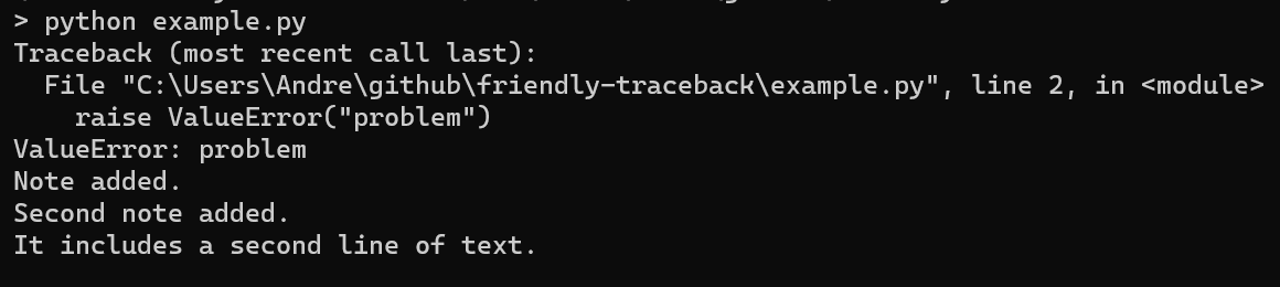 Add support for exception notes · Issue #181 · friendly-traceback ...