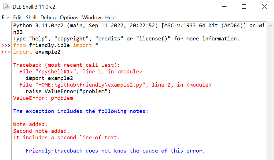 Add Support For Exception Notes · Issue 181 · Friendly Tracebackfriendly Traceback · Github