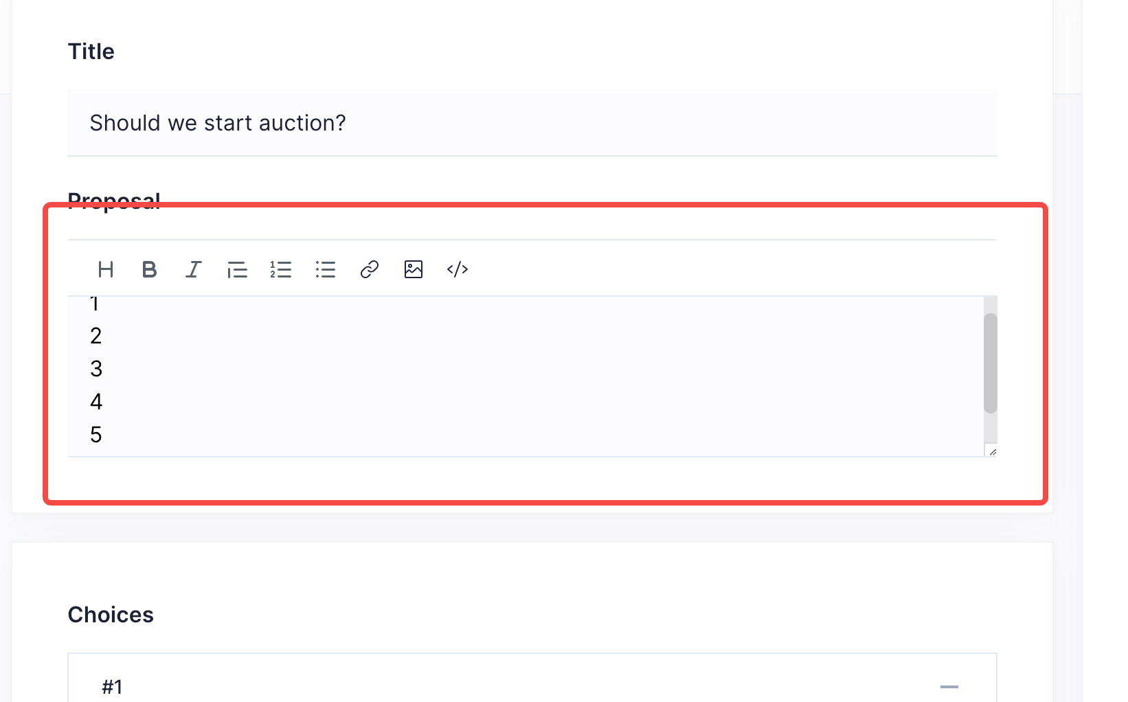 Make the input height to fit the text content so no need for scroll bar ...