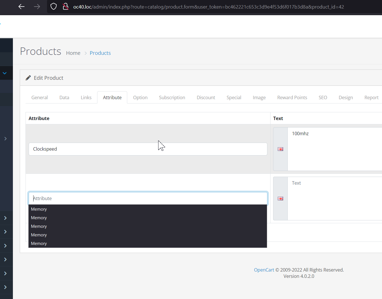 [master] Add attribute to product - names · Issue #12033 · opencart/opencart · GitHub