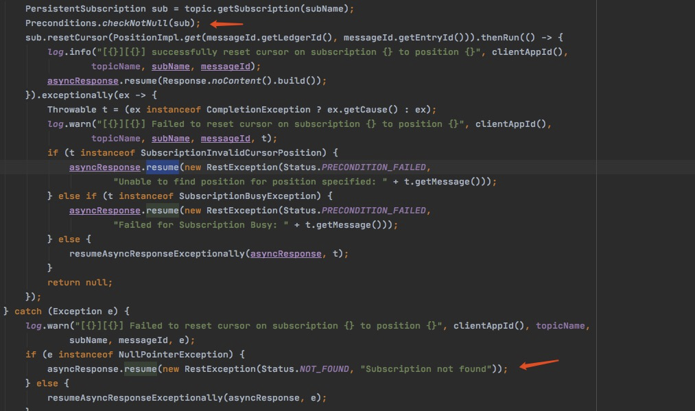 Use if to avoid throwing NPE · Issue #8079 · apache/pulsar · GitHub