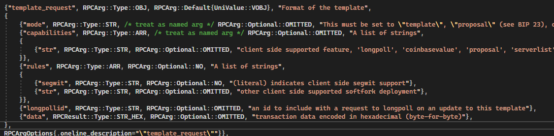 rpc: doc: RPCHelpMan missing request parameters for getblocktemplate · Issue #27998 · bitcoin ...
