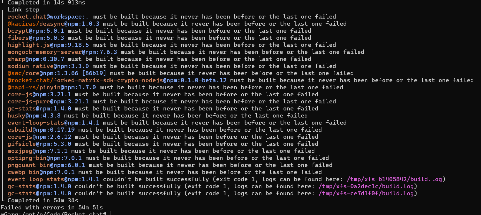 Build Error · Issue #27446 · RocketChat/Rocket.Chat · GitHub
