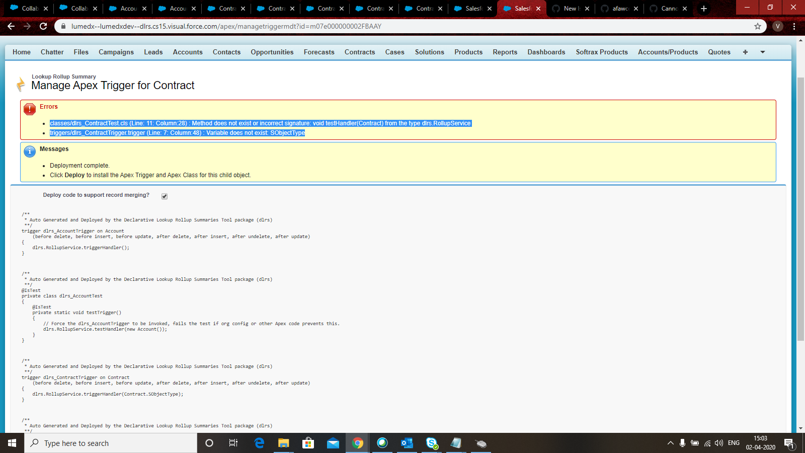 Unable To Deploy Trigger For Dlrs · Issue 923 · Sfdo Community Declarative Lookup Rollup
