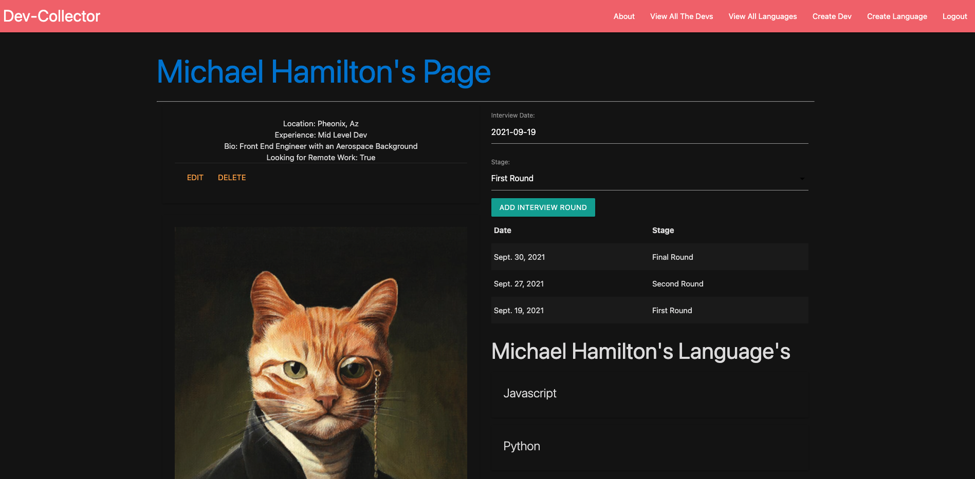 GitHub - hamilton-mike/dev-collector