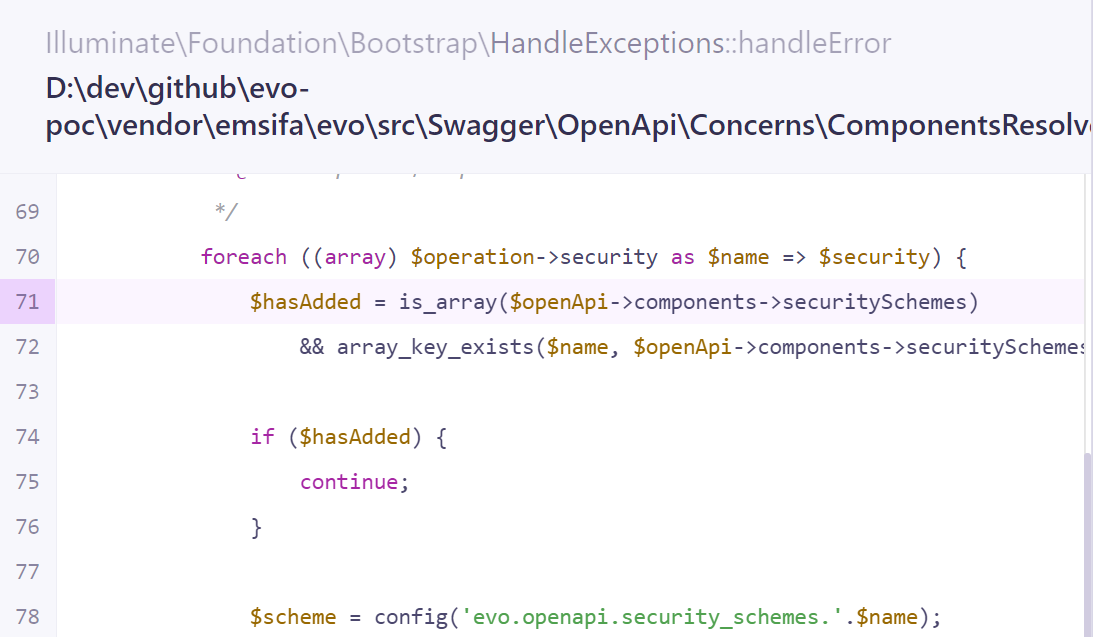 Attempt to read property "securitySchemes" on null · Issue #51 · emsifa/evo · GitHub