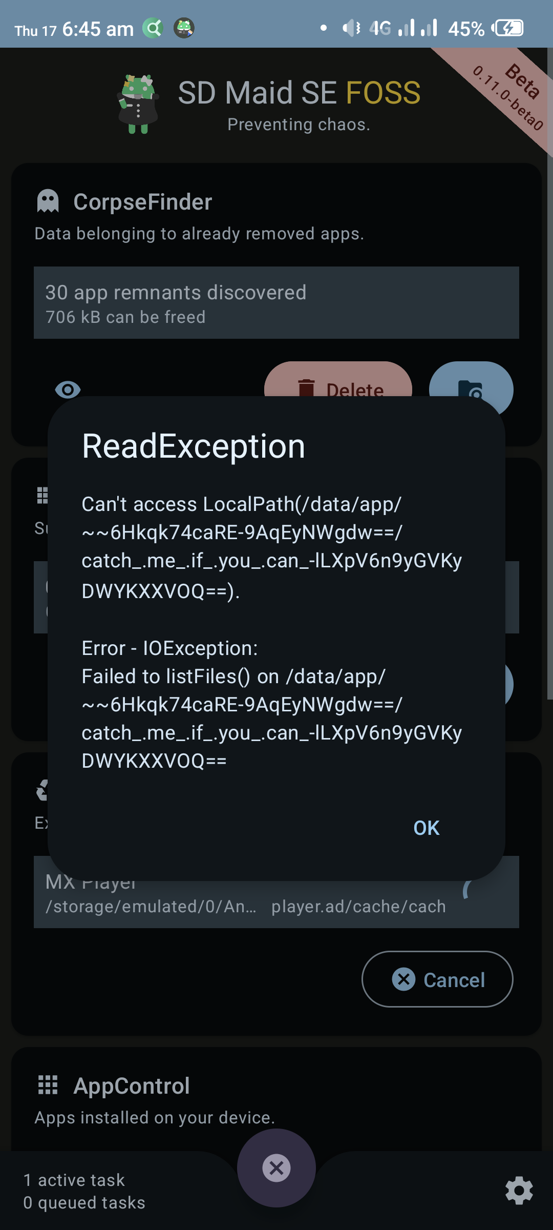 Read Exception error in corpse finder · Issue #592 · d4rken-org/sdmaid-se · GitHub