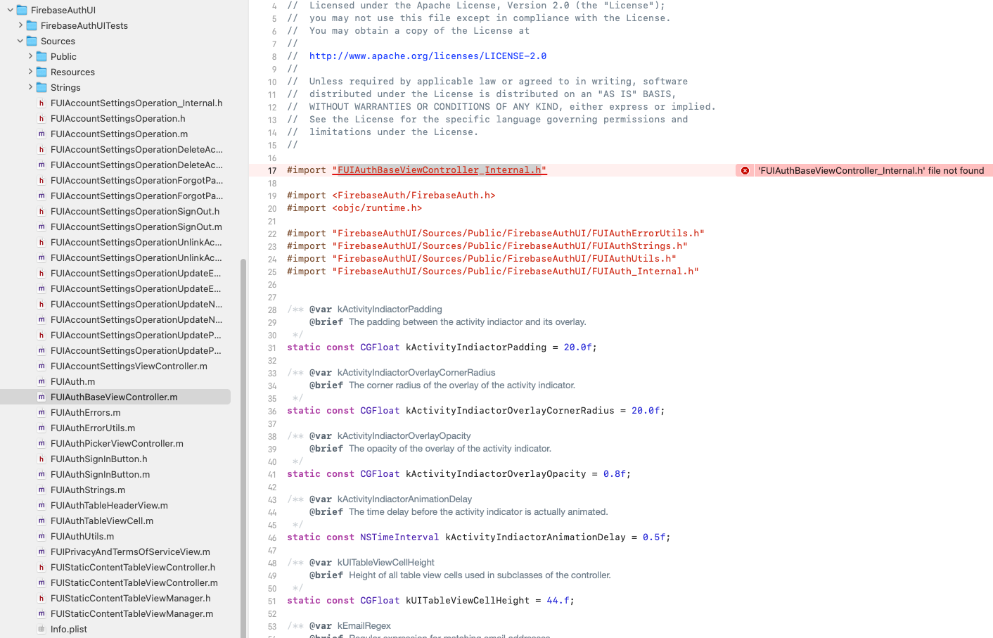 FUIAuthBaseViewController_Internal.h not found · Issue #944 · firebase ...
