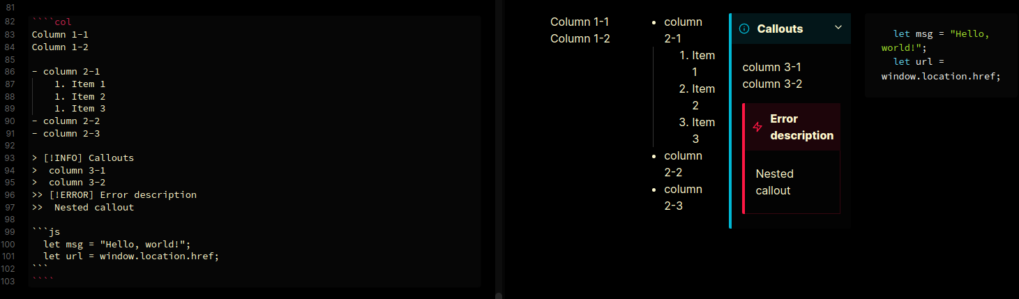 [Example request] Hi, is there any example? · Issue #1 · tnichols217/obsidian-columns · GitHub