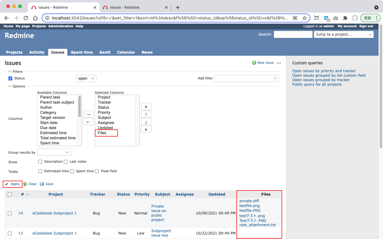 Issues List View Files Column Look Is Strange And The Link Is Invalid · Issue 7 