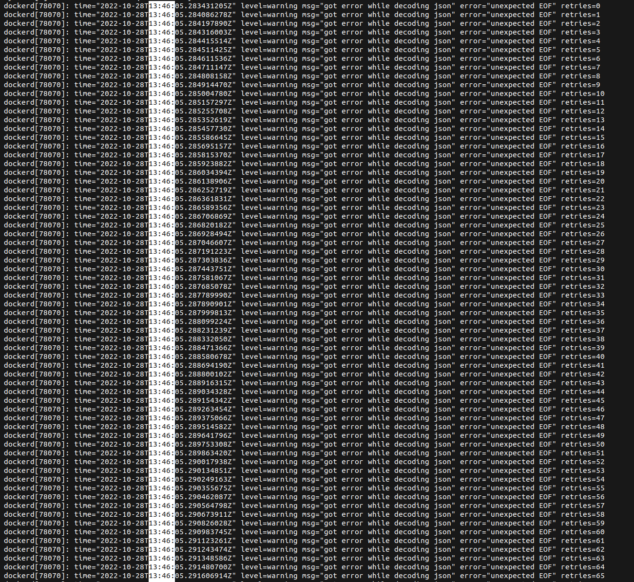 Upgrade to 20.10 breaks log tailing: unexpected EOF errors · Issue #41820 · moby/moby · GitHub