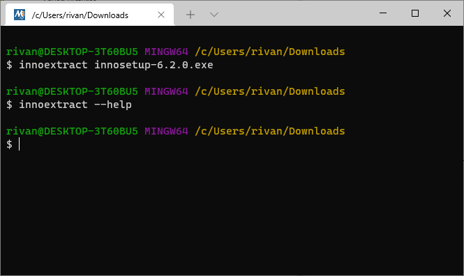 mingw-w64-x86_64-innoextract does literally nothing · Issue #9397 · msys2/MINGW-packages · GitHub